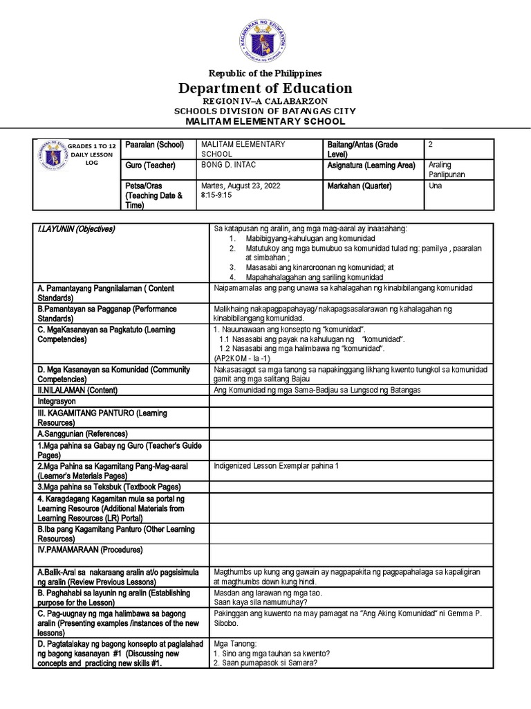 AP 2 Q1 W1 DAY 1 Indigenized | PDF