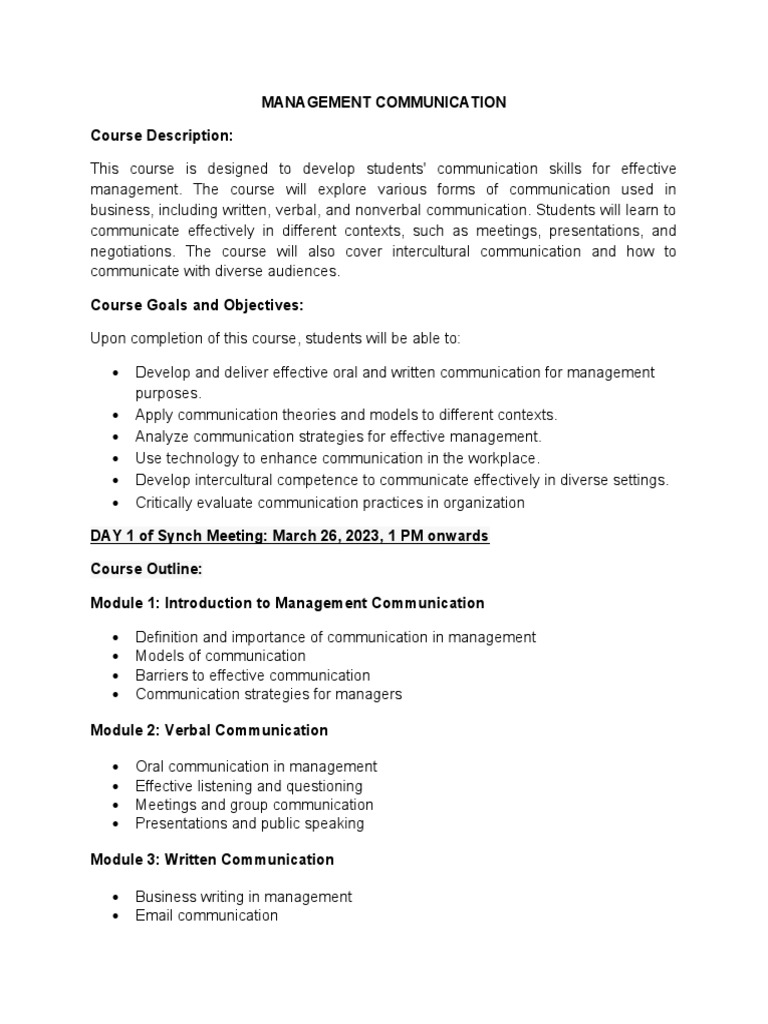 Management Communication | PDF | Communication | Cross Cultural ...