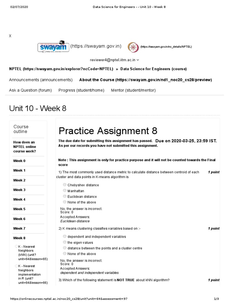 Noc20-Cs28 Week 08 Assignment 01 PDF | PDF | Cluster Analysis ...