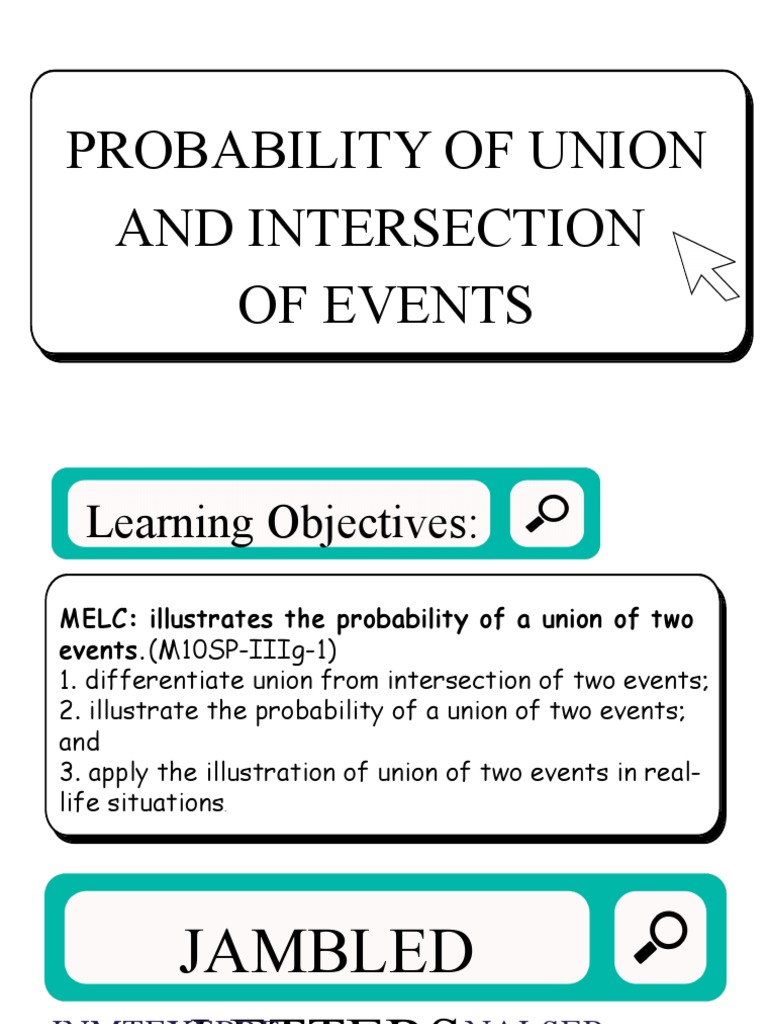 Union and Intersection of Events | PDF | Probability | Mathematics