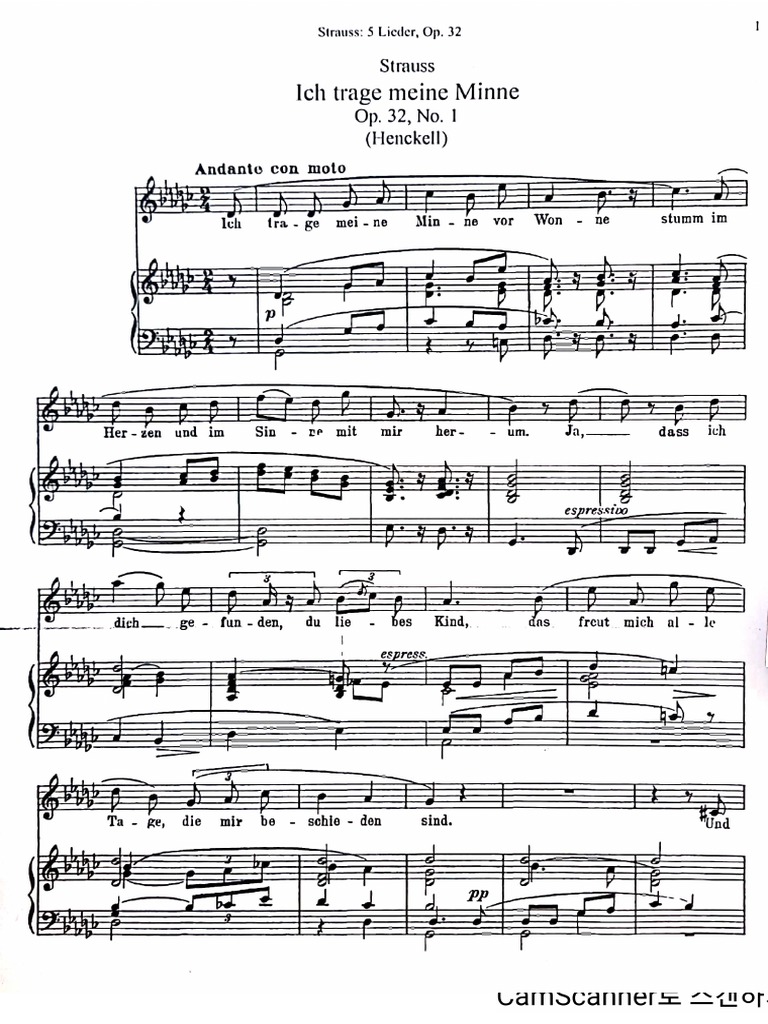 Strauss - Ich Trage Meine Minne PDF | PDF