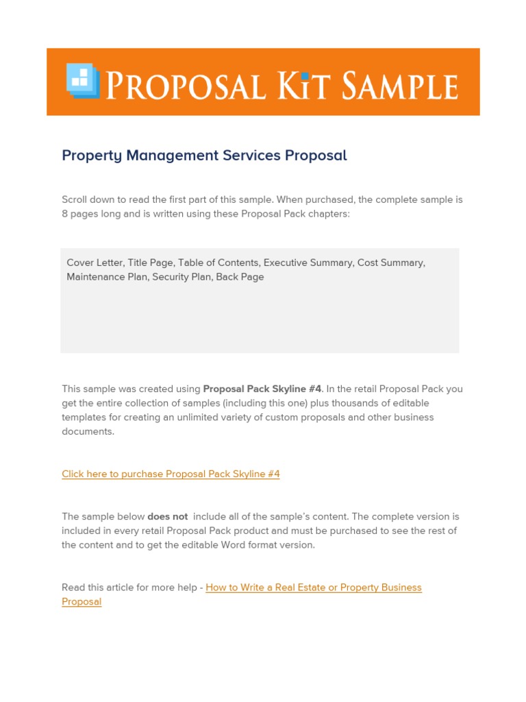 Real Estate Property Management Services Proposal PDF | PDF | Business ...