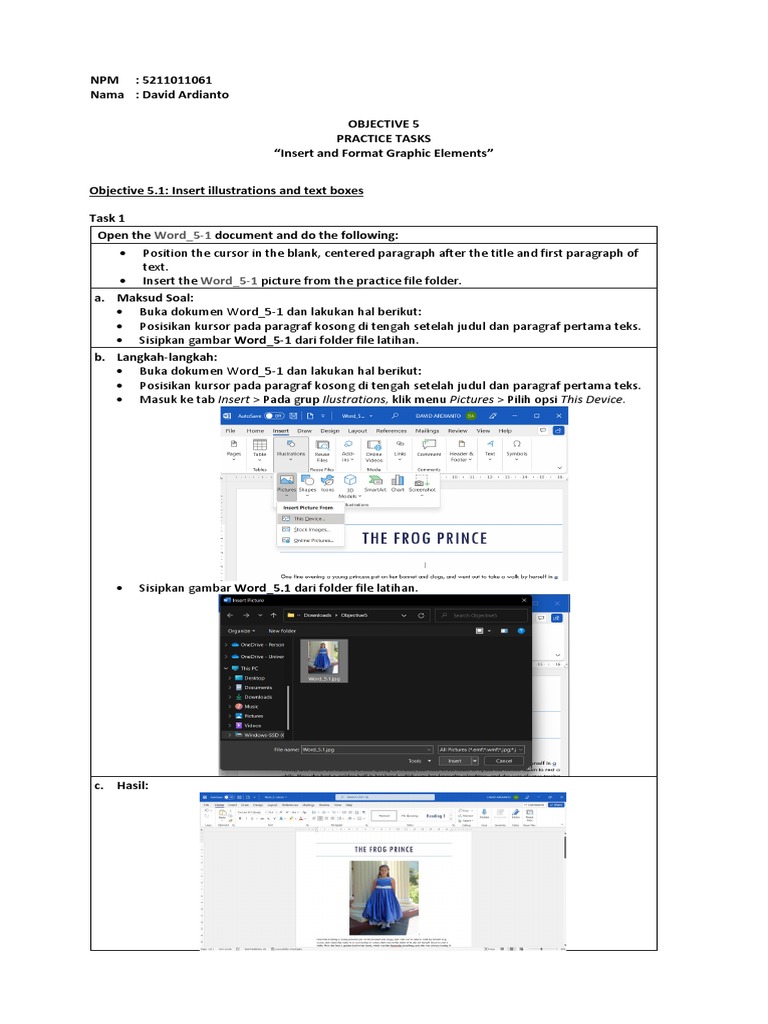 Judul yang tepat untuk dokumen ini adalah: "Laporan Tugas Format dan Sisipkan Grafik pada ...