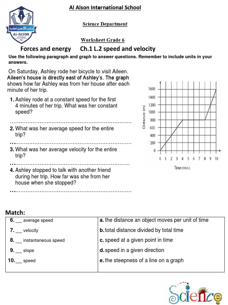 7.speed and Velocity - Worksheet | PDF