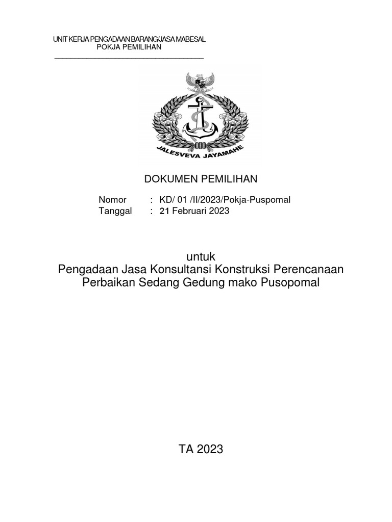 02 - Format Dokumen Pemilihan | PDF