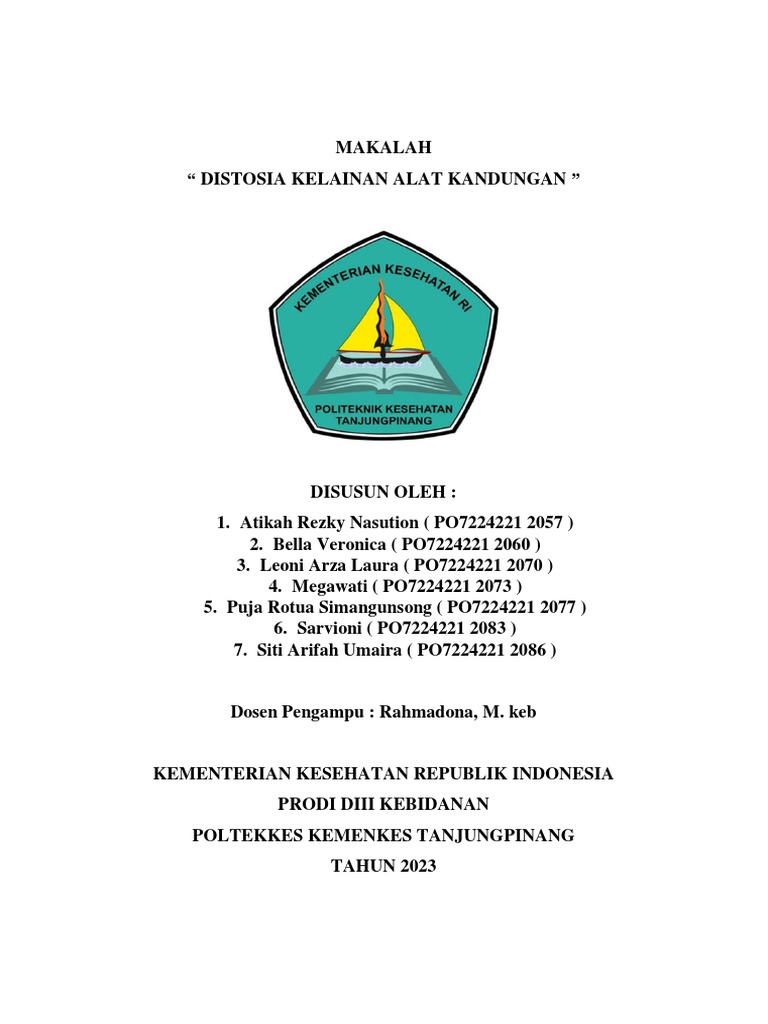 Distosia: Kelainan Alat Kandungan | PDF | Kesehatan Holistik