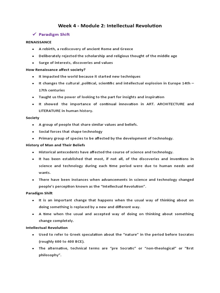 Module 2: Intellectual Revolution | PDF | Heliocentrism | Id