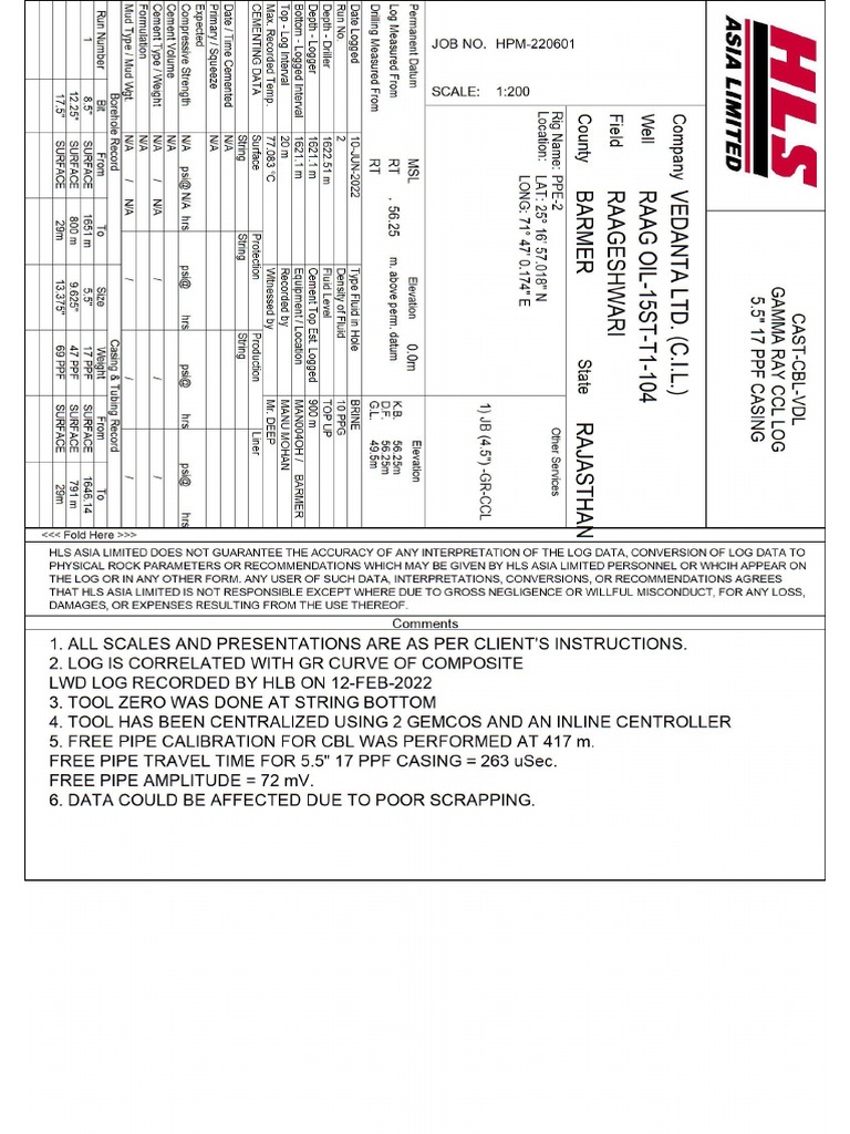 Cbl Vdl Cast Gr Ccl 5 5in Raag Oil 15st 10jun2022 Pdf Pdf