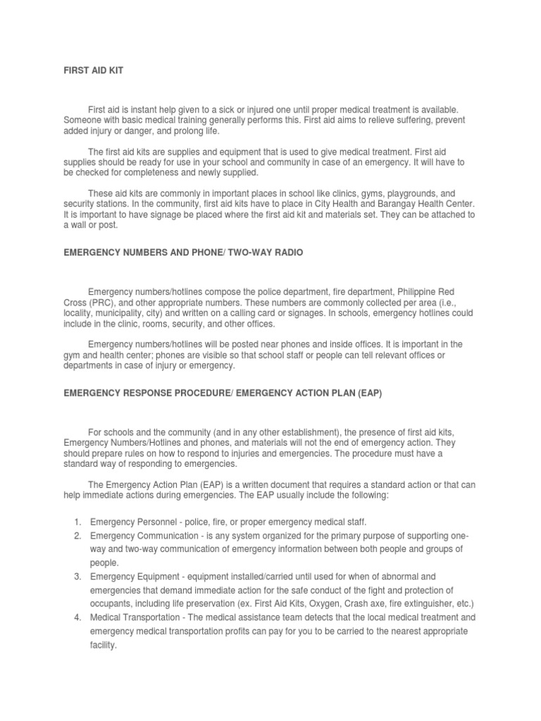 First Aid Kit | PDF | First Aid | Emergency