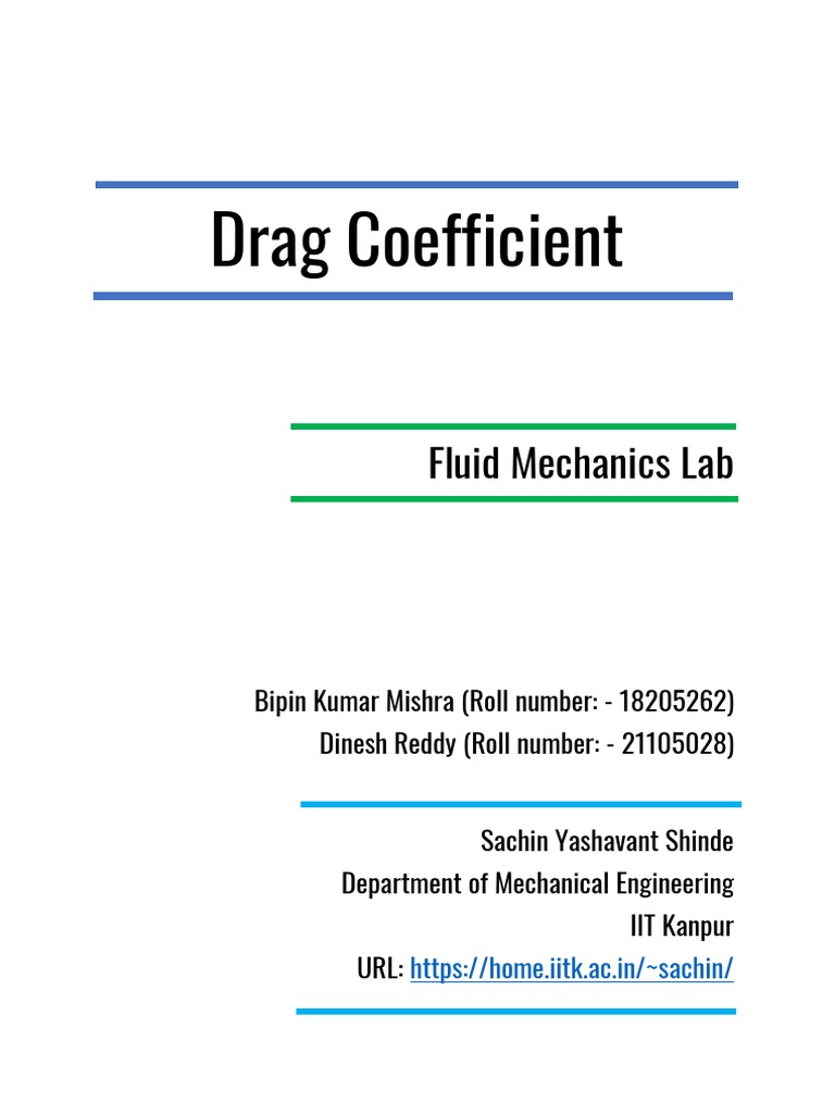 Exp 2 - Drag Coefficient - Wind Tunnel | PDF | Fluid Dynamics | Momentum