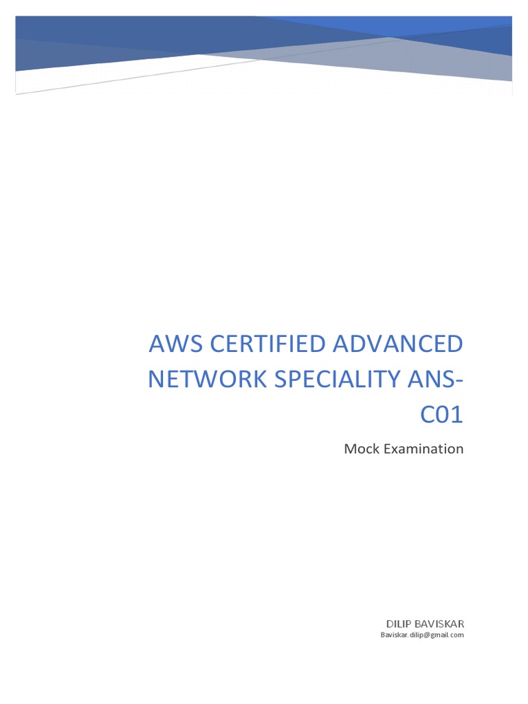 AWS Certified Advanced Networking Speciality ANS-C01 PDF | PDF | Domain Name System | Gateway ...