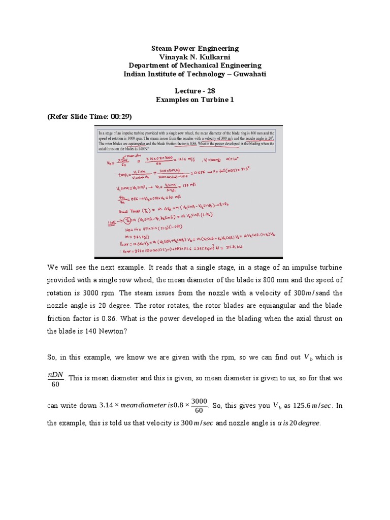 Lec28 PDF | PDF | Turbine | Classical Mechanics