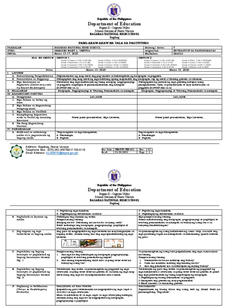Q3-Week5 ESP 9 | PDF