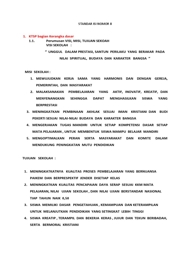 Standar Isi Nomor 8 | PDF