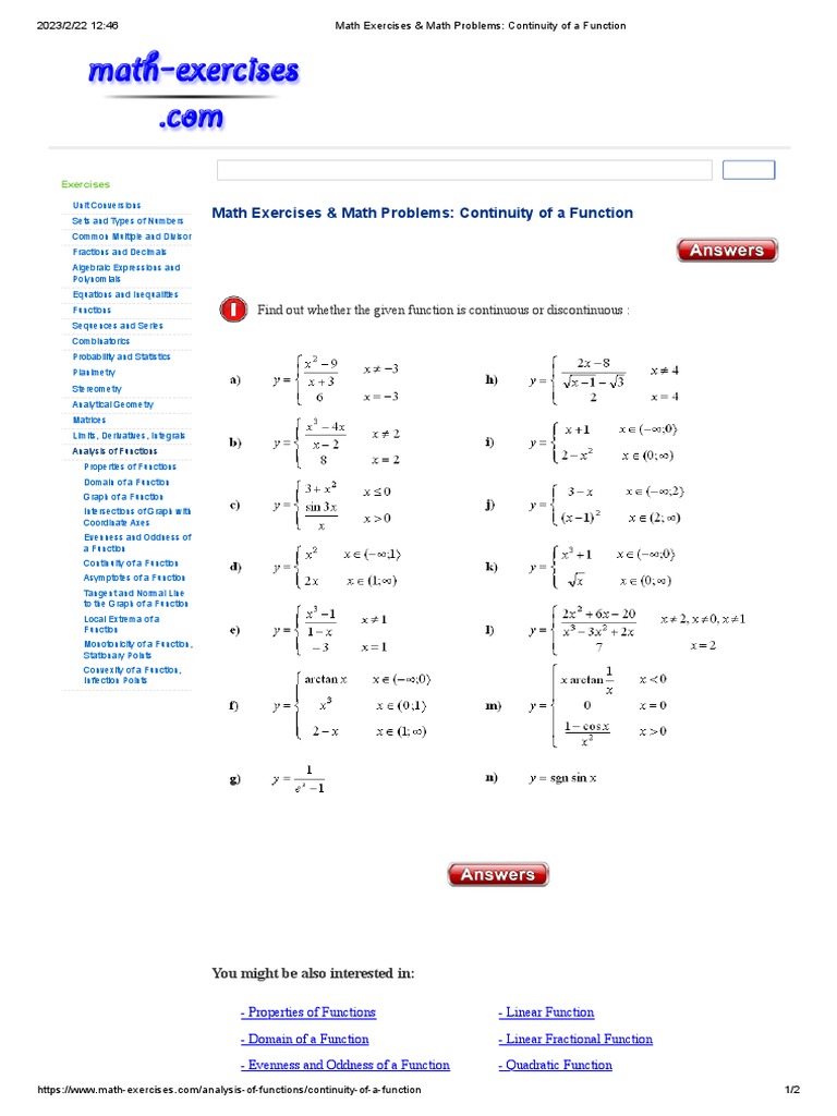 Continuity of A Function | Download Free PDF | Function (Mathematics) | Trigonometric Functions