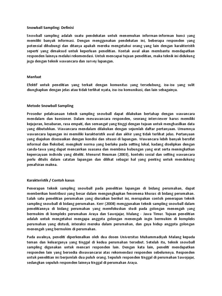 Snowball Sampling | PDF