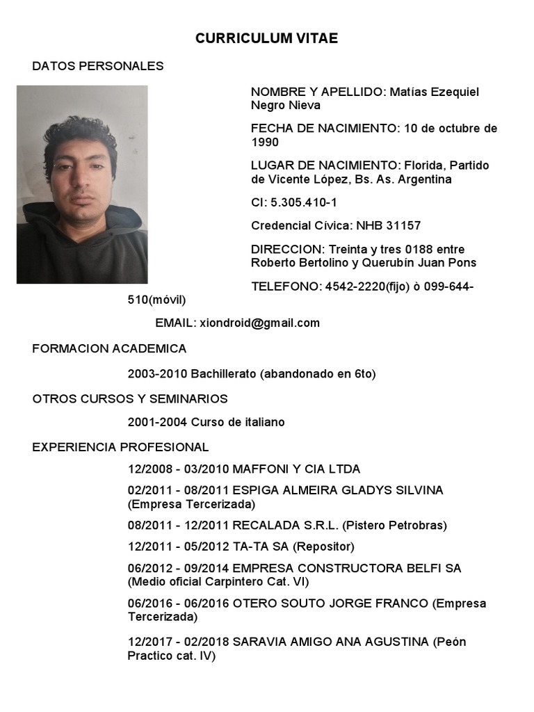 CURRICULUM VITAE Matias | PDF