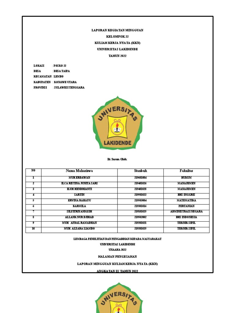 Laporan Kegiatan KKN Posko 22 | PDF