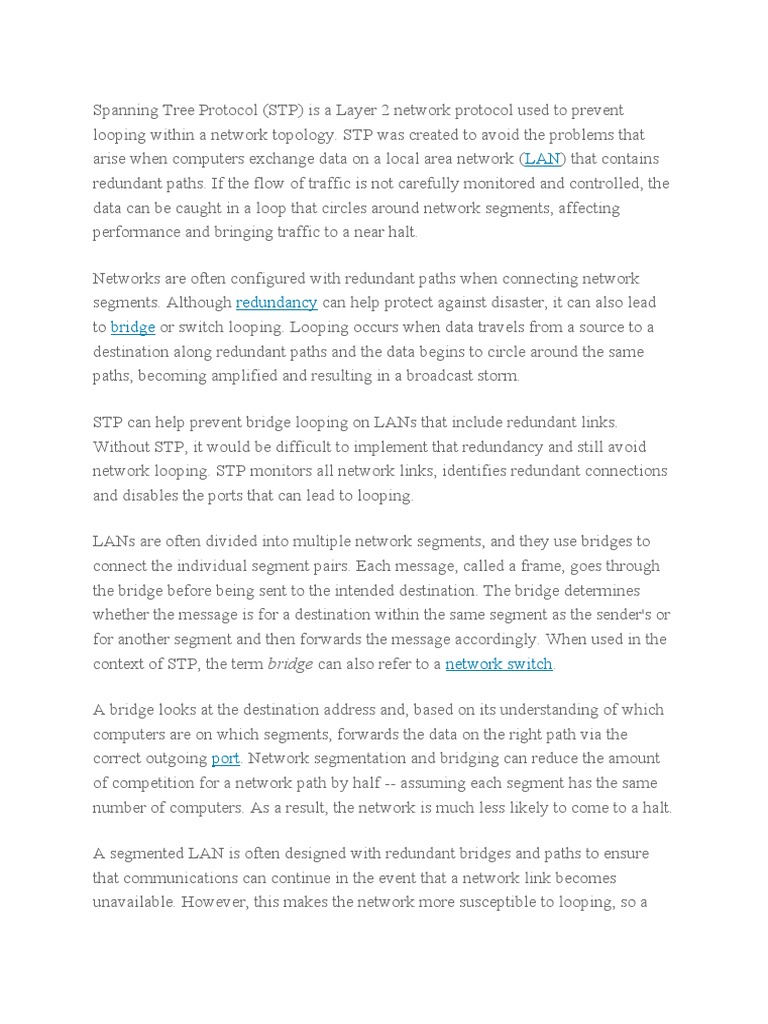 STP Protocol Explained | PDF | Computer Network | Network Switch