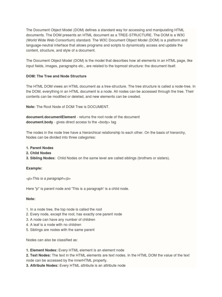 The Document Object Model | PDF | Document Object Model | Web Development The Document Object Model | PDF | Document Object Model | Web Development