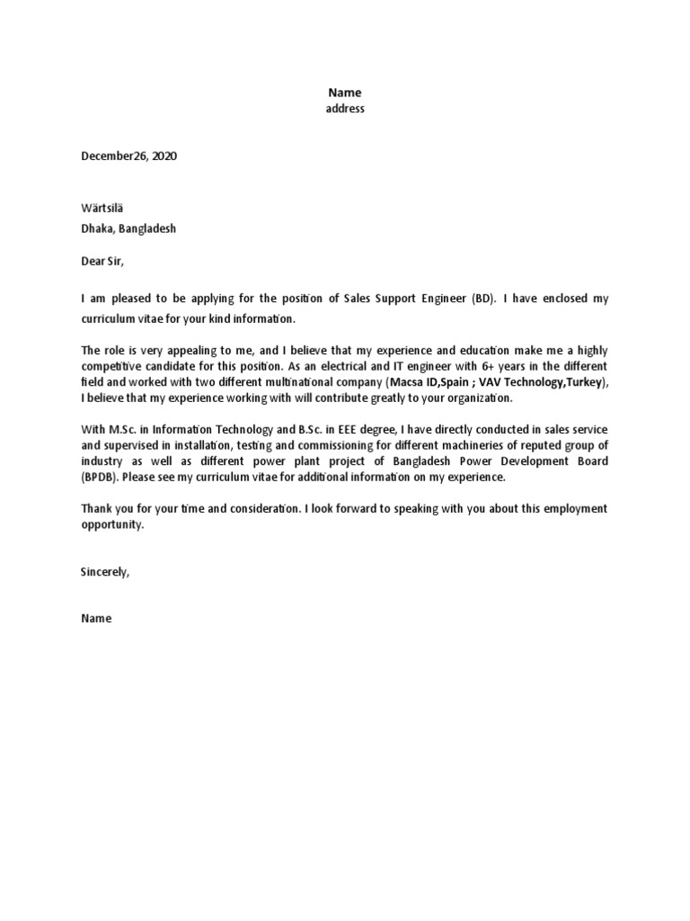 Cover Letter of CV | PDF