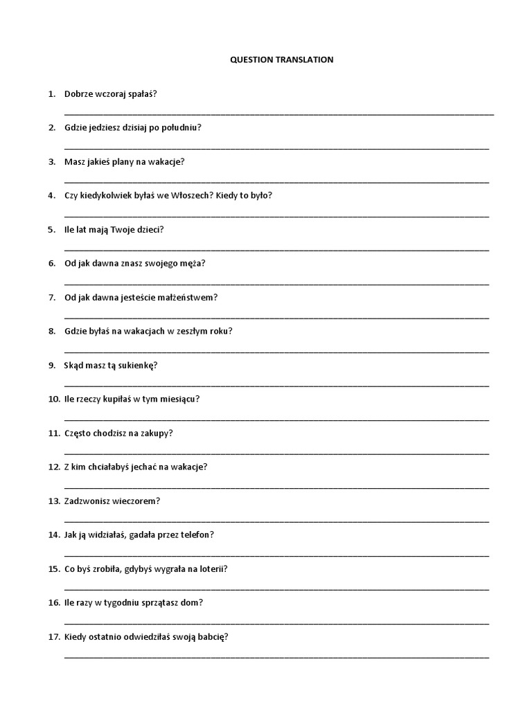 Question Translation | PDF