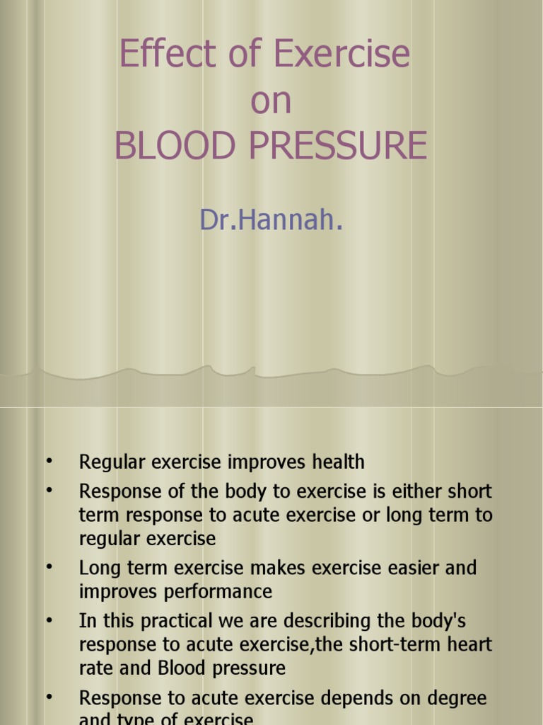 Effect of BP On Exer Prac | PDF | Coronary Artery Disease | Blood Pressure