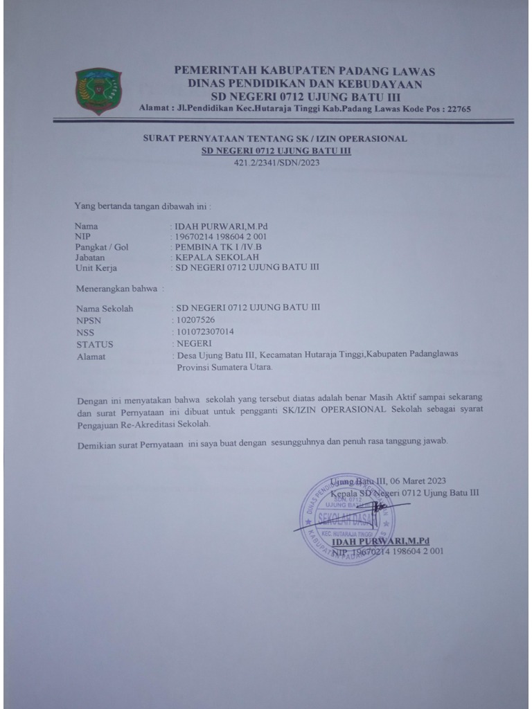 SK Atau Izin Operasional | PDF