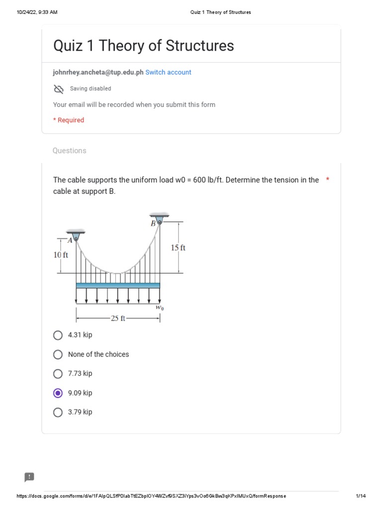 Quiz on Structural Theory Concepts | PDF | Civil Engineering | Mechanics