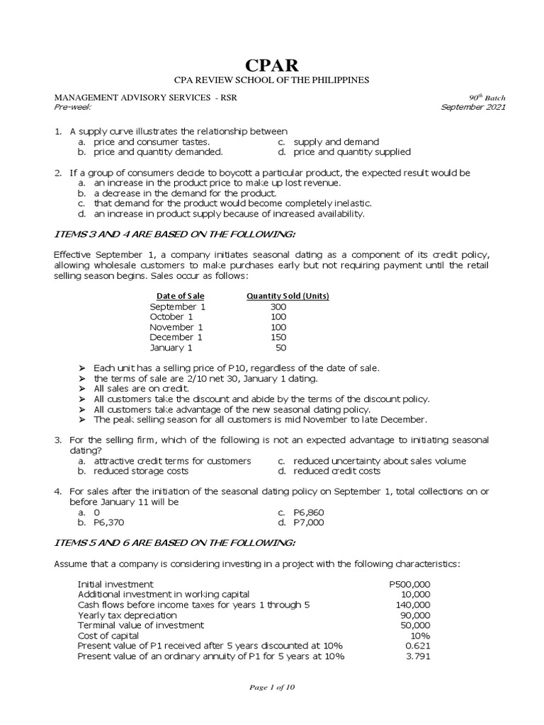 Mas Preweek Handouts - Rodel Roque | PDF | Depreciation | Capital Asset ...