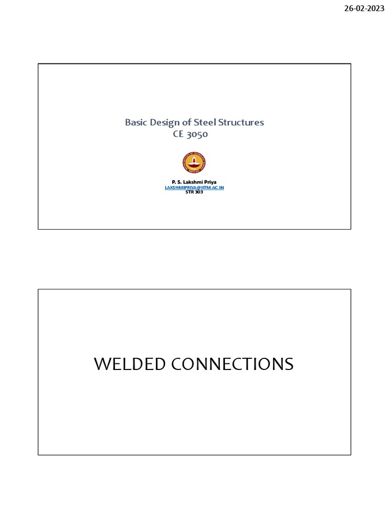 Module 4 - Welded Connections PDF | PDF | Construction | Welding