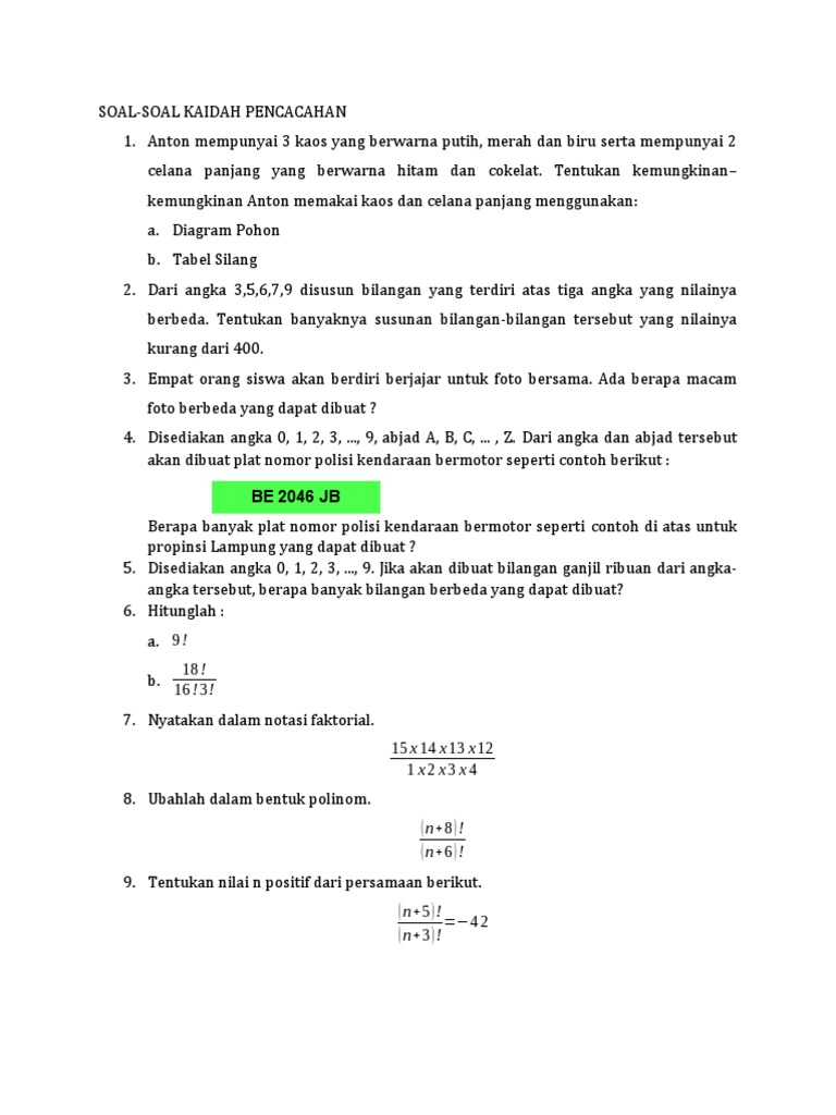 Soal Latihan 12 Tiph | PDF