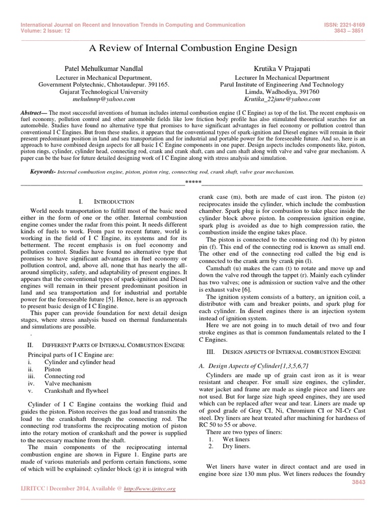A Review of Internal Combustion Engine D | PDF | Internal Combustion ...