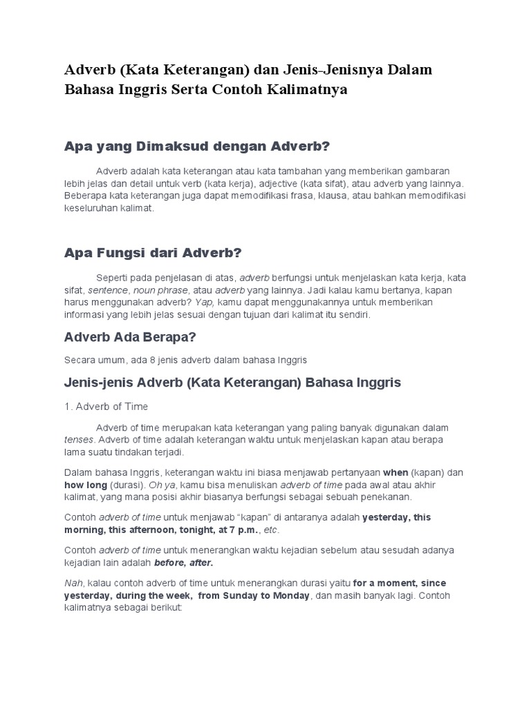 Tgs Bhs Inggris | PDF