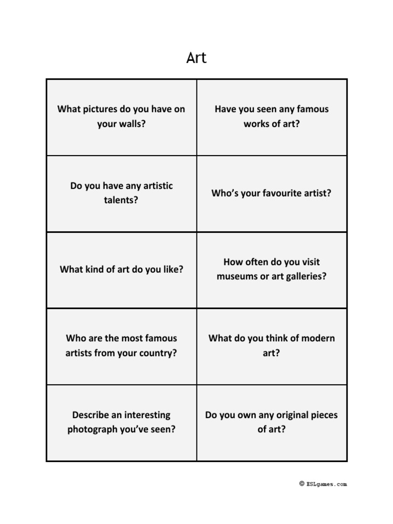 Conversation Questions Art PDF | PDF