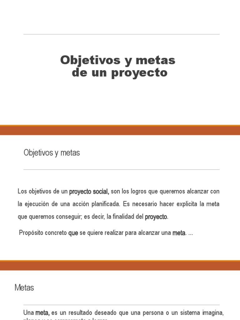 Presentacion Objetivos y Metas | PDF | Bienestar