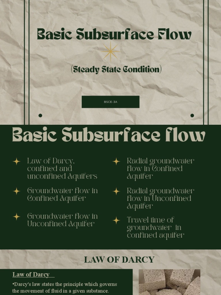 Basic Subsurface Flow | PDF | Aquifer | Groundwater