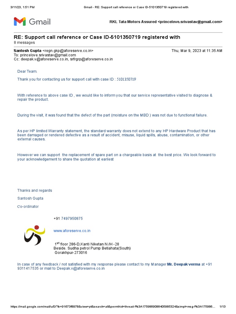 Conversation Thread PDF | PDF | Laptop | Gmail