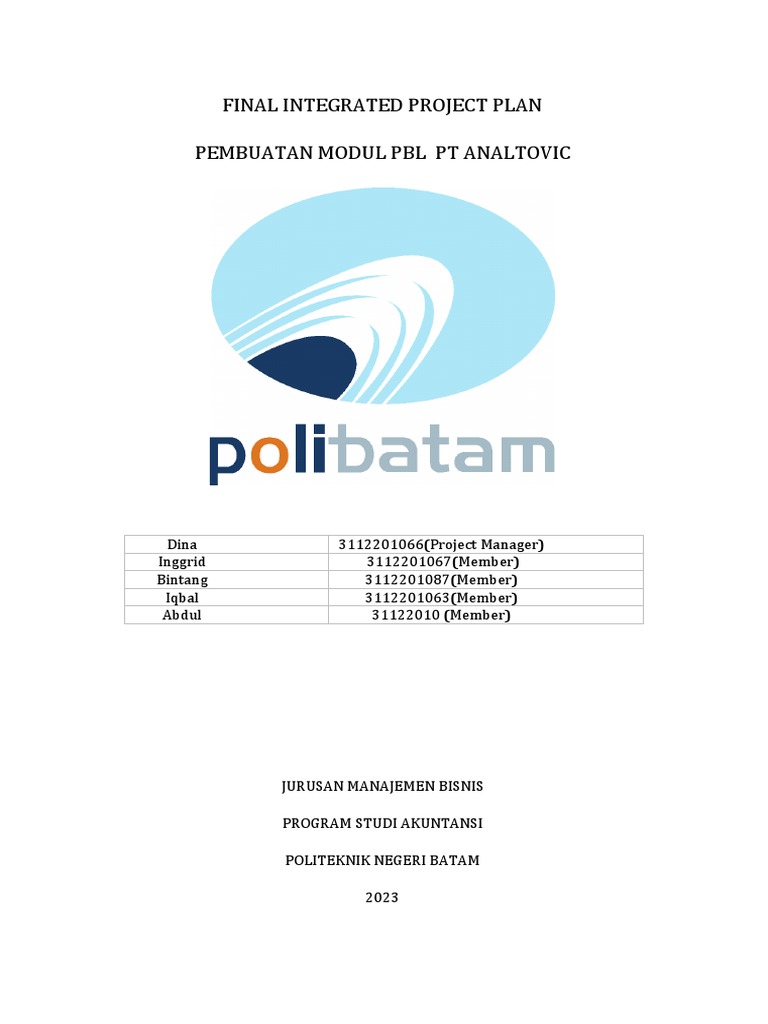 Template Final Integrated Project Plan - Kelompok3 | PDF