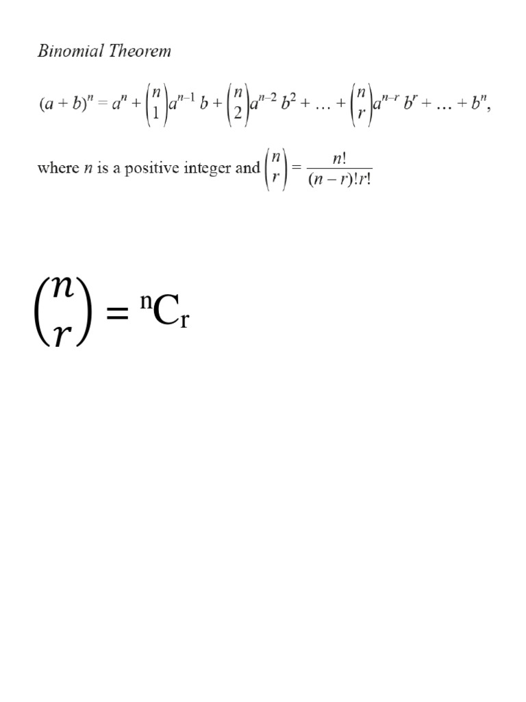 Add Maths - Binomial Expansion | PDF