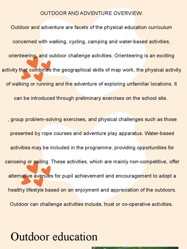 Outdoor Education | PDF | Wellness