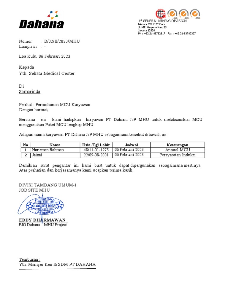 Surat Pengantar SMC 2023 | PDF