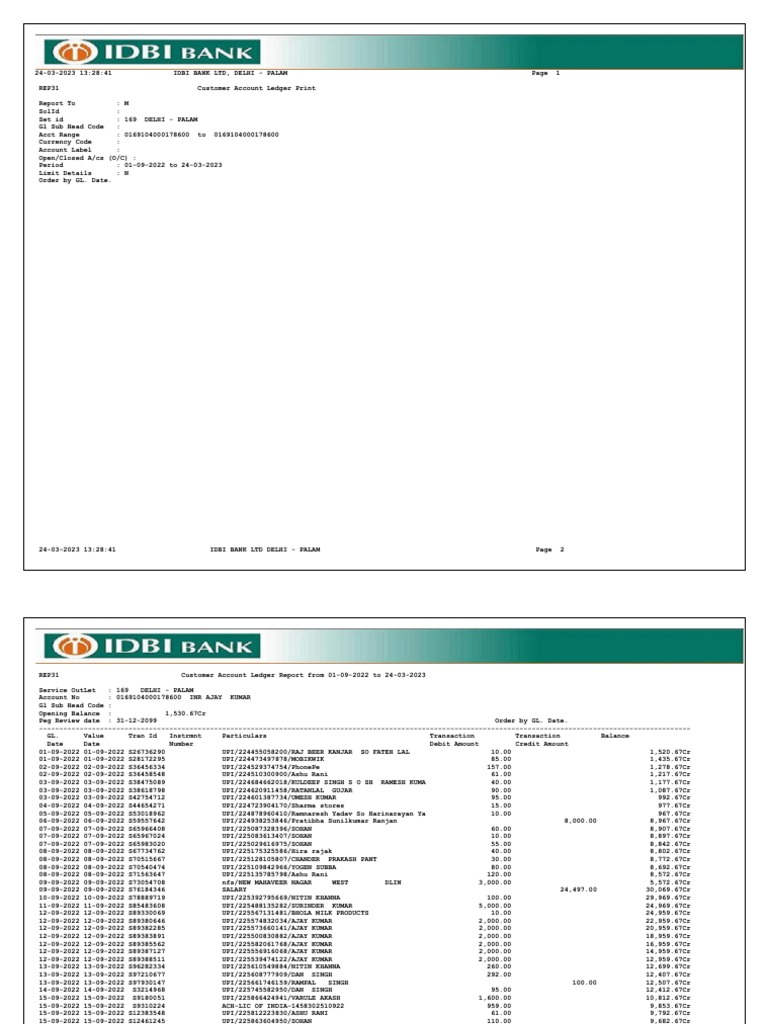 Statement Format | PDF | Debits And Credits | Banking