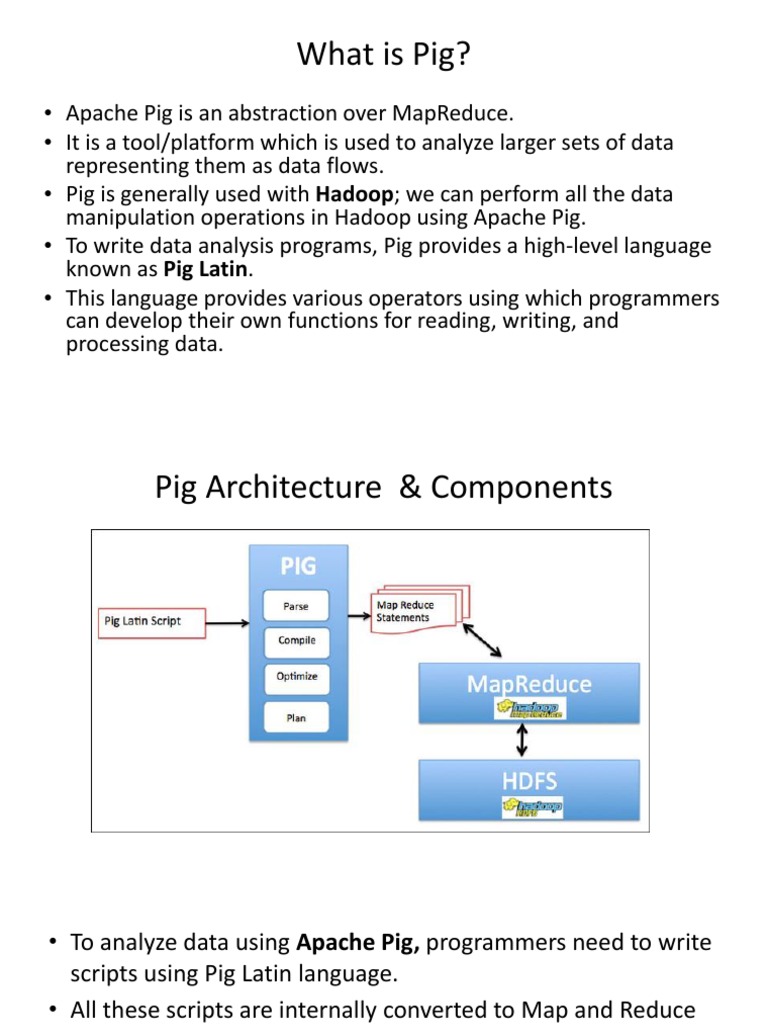 Unit IV - Pig PDF | PDF | Apache Hadoop | Information Technology Management Unit IV - Pig PDF | PDF | Apache Hadoop | Information Technology Management