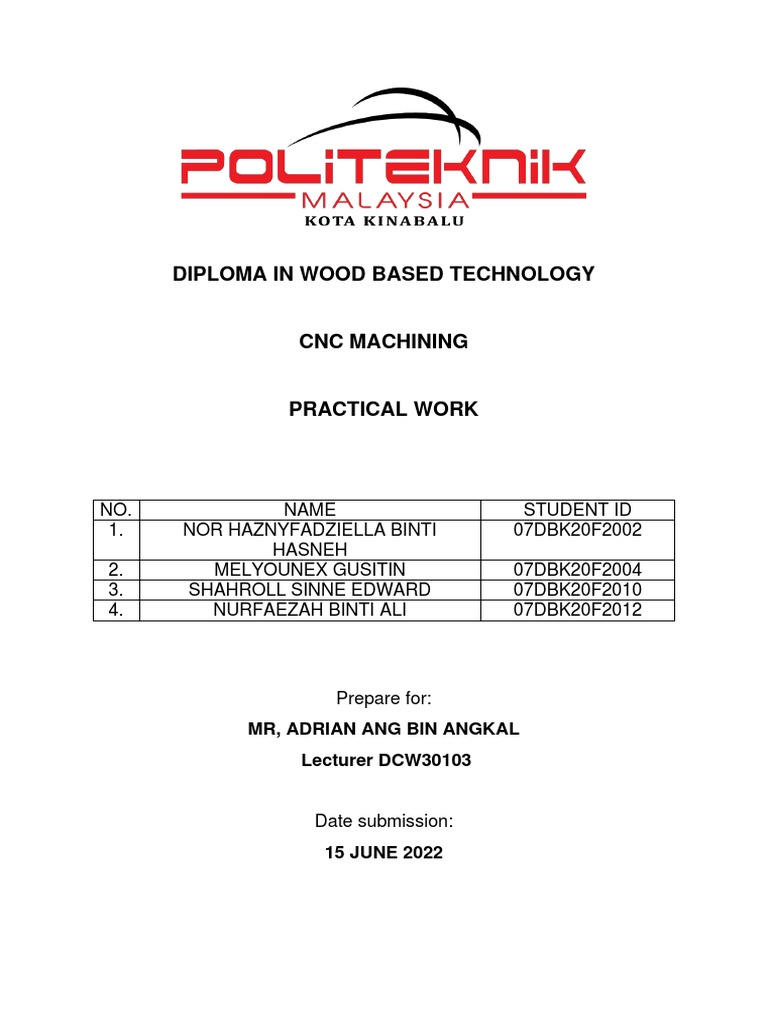 CNC Practical Assignment | PDF | Machining | Numerical Control