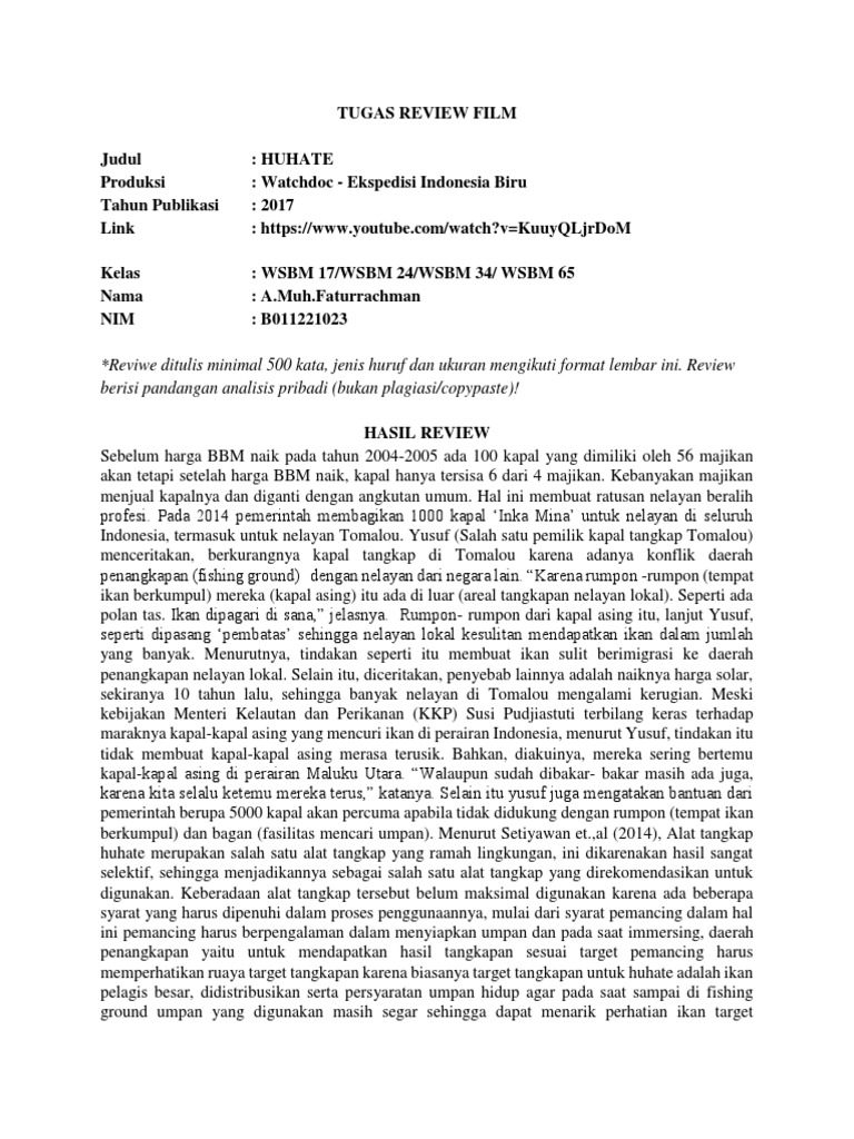 TUGAS REVIEW FILM-WSBM Fatur | PDF