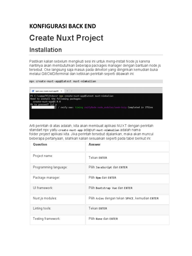 Modul 3 Membuat Backend Dengan Nuxt Js | PDF