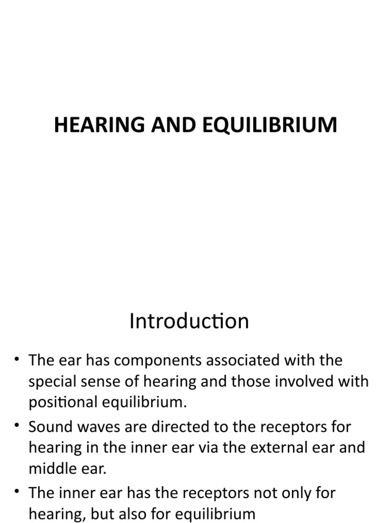 Hearing and Equilibrium | PDF | Ear | Hearing
