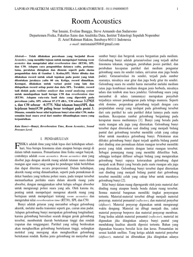 Laporan POMITS FISLAB AKUSTIK - 01111940000035 - Nur Isnaini - Kelompok ...