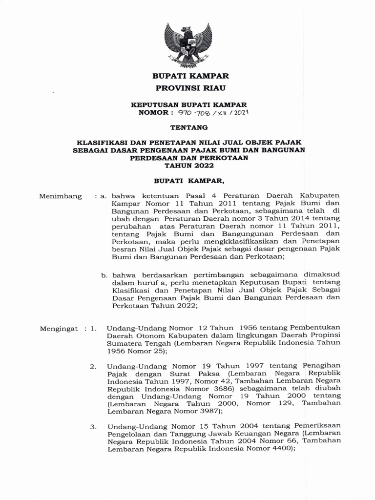 SK Penetapan NJOP | PDF